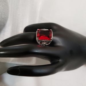 Jewelry | Ss 925 Rectangular Vintage Ruby Ring | Poshmark